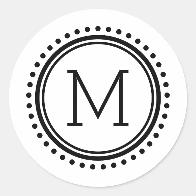 Dotted Circle Family Monogram Stickers | Zazzle
