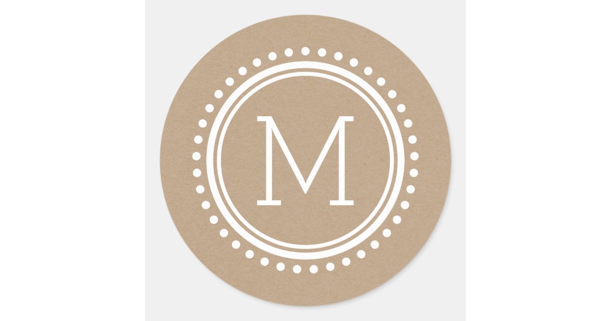 Dotted Circle Family Monogram Stickers | Zazzle