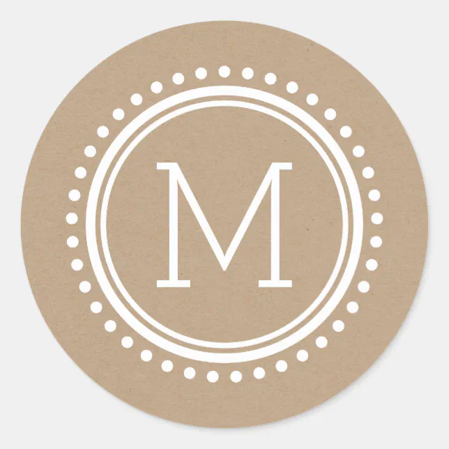 Dotted Circle Family Monogram Stickers | Zazzle