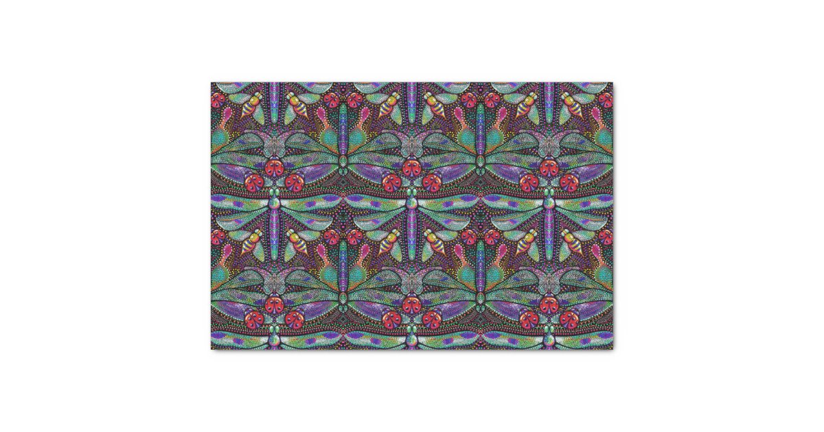 Dotted dragonfly tissue paper | Zazzle