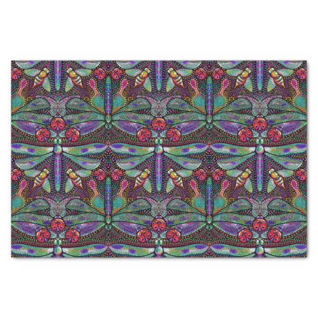 Dotted dragonfly tissue paper | Zazzle