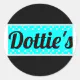 Dottie's Store Logo Polka Dot Round Stickers | Zazzle