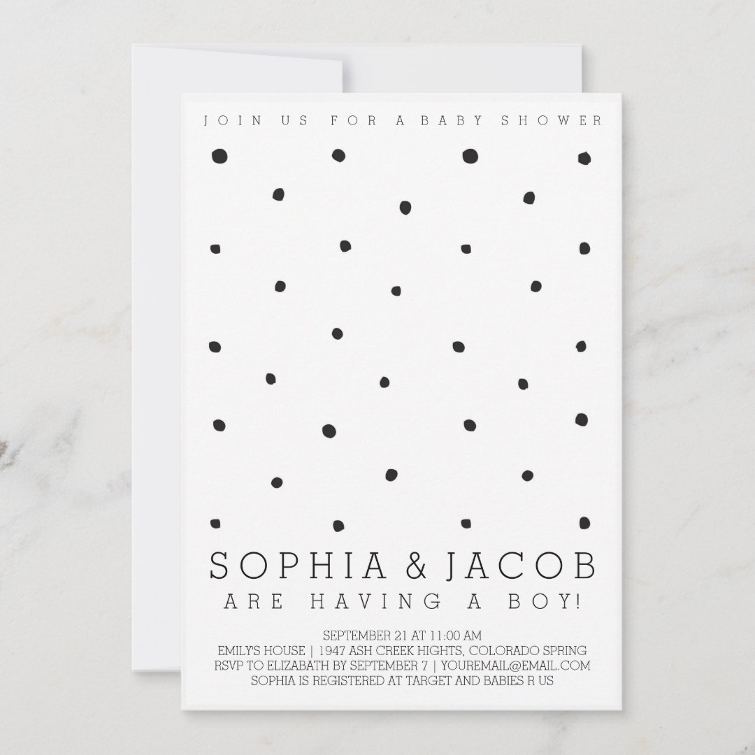 Dotty Dots Baby Shower Invitation | Zazzle