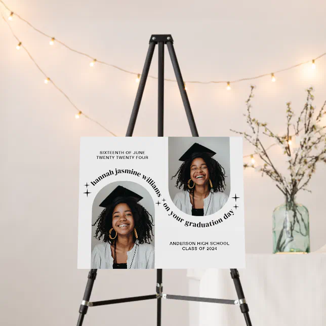 Double Arch Photo Girl Graduation Poster | Zazzle