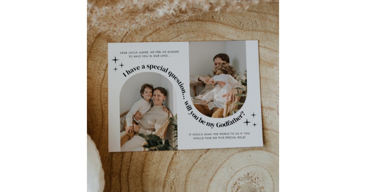 Double Arch Photo Godfather Proposal Invitation | Zazzle