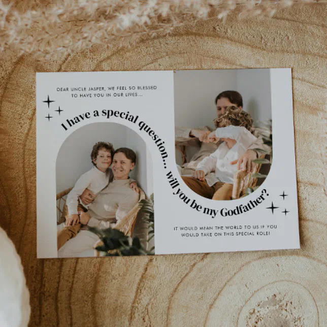 Double Arch Photo Godfather Proposal Invitation | Zazzle