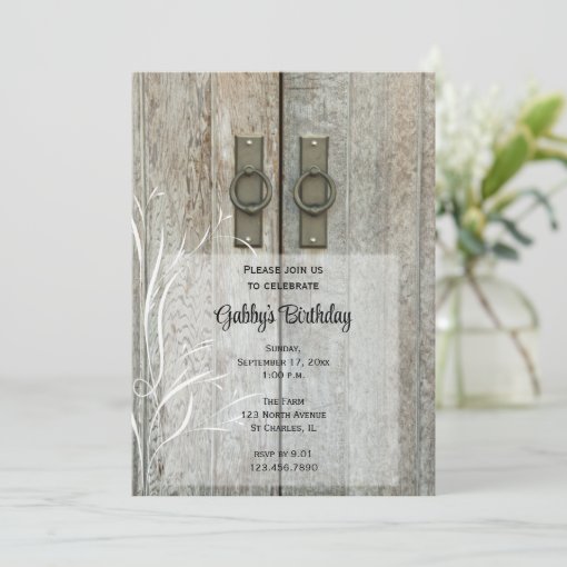 Double Barn Doors Country Birthday Party Invitation | Zazzle