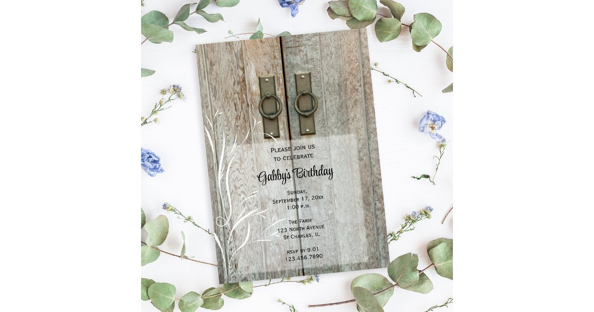 Double Barn Doors Country Birthday Party Invitation | Zazzle