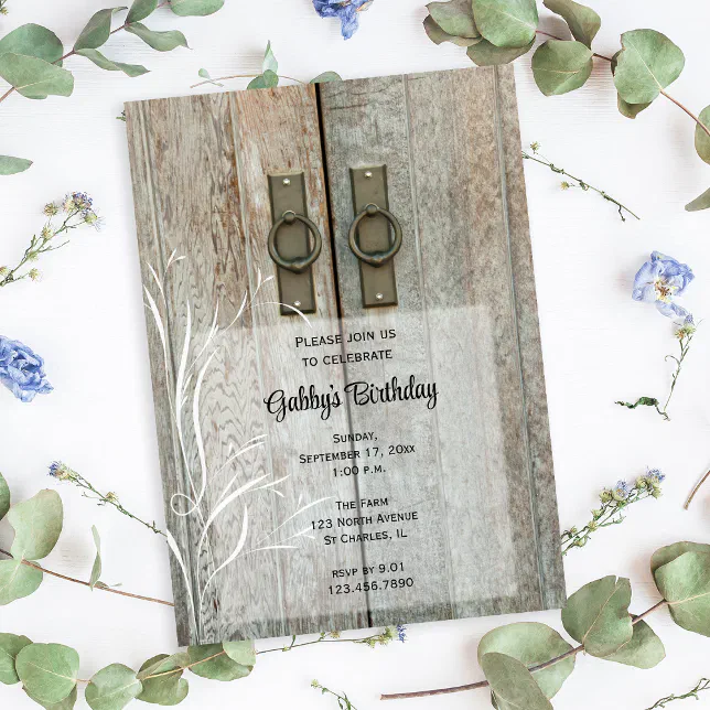 Double Barn Doors Country Birthday Party Invitation | Zazzle