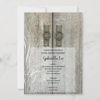 Double Barn Doors Country Bridal Shower Invitation | Zazzle