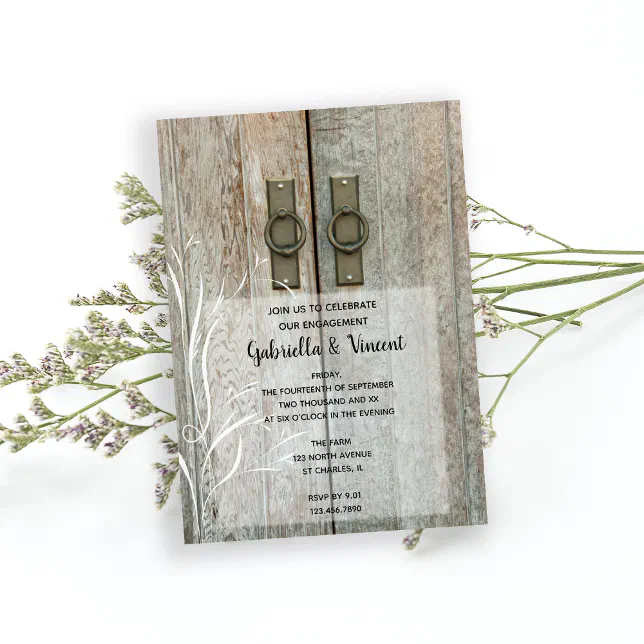 Double Barn Doors Country Engagement Party Invitation | Zazzle