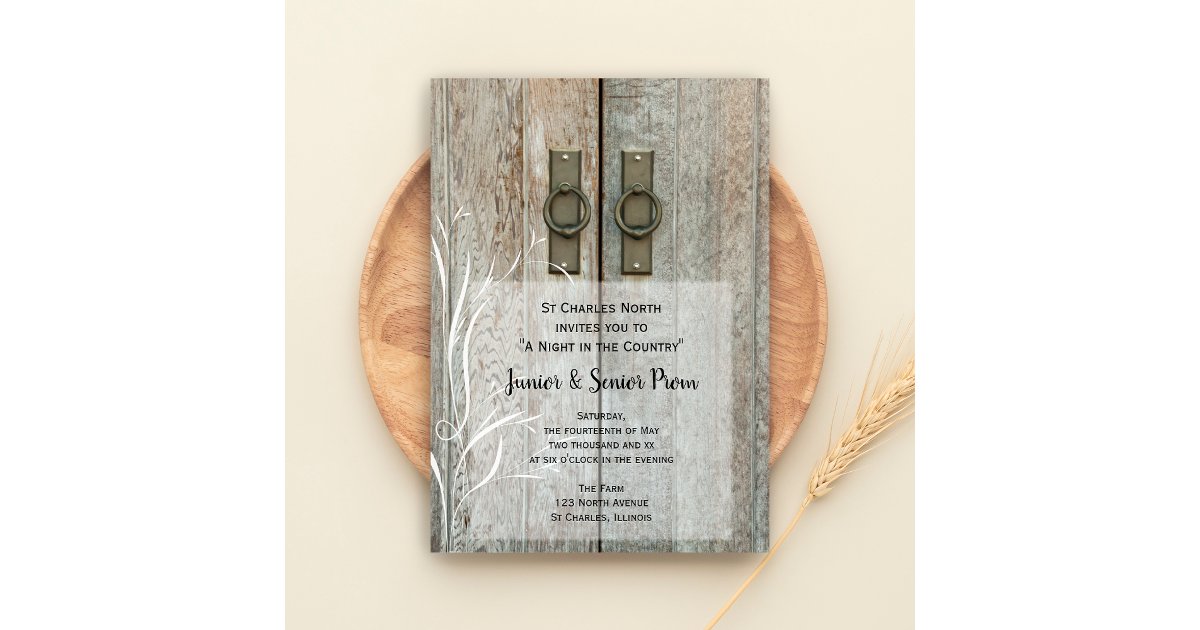 Double Barn Doors Country Junior / Senior Prom Invitation | Zazzle