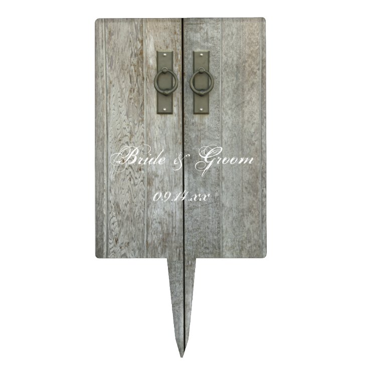 Double Barn Doors Country Wedding Cake Cake Topper | Zazzle