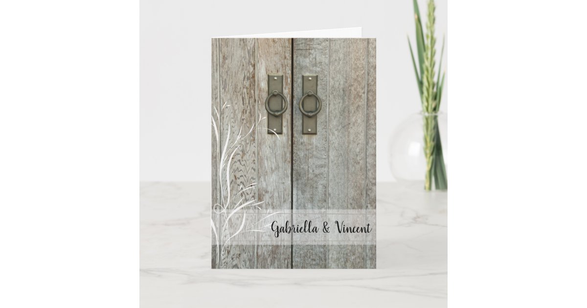 Double Barn Doors Country Wedding Invitation | Zazzle