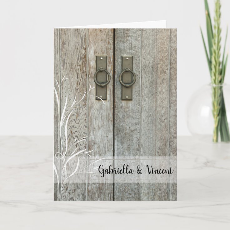 Double Barn Doors Country Wedding Invitation | Zazzle