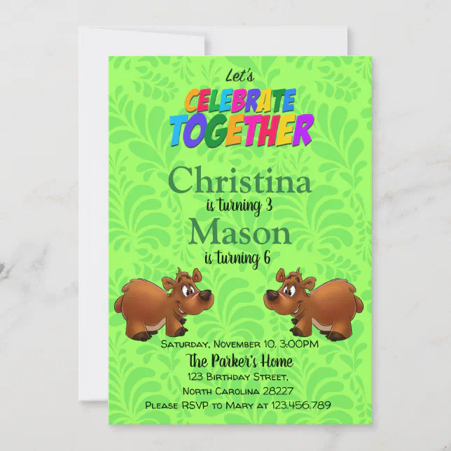 Double Birthday Invitation | Zazzle