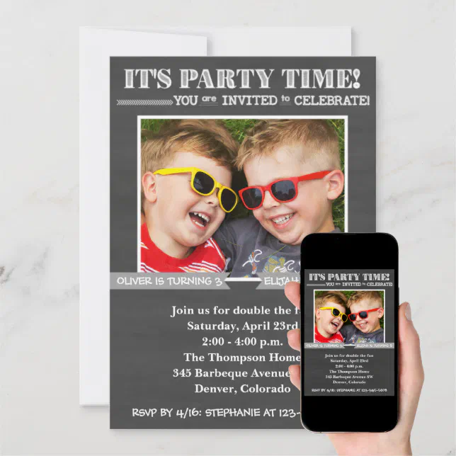 Double Birthday Invitation | Joint Invitation | Zazzle