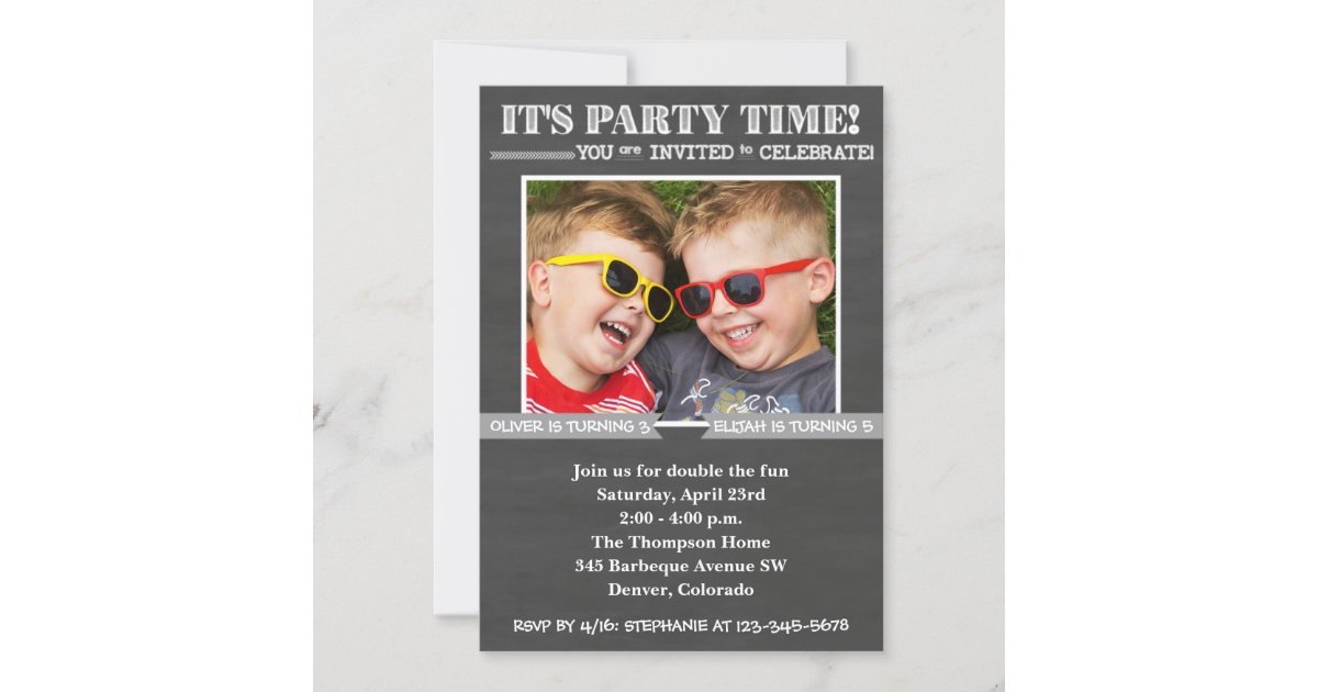 Double Birthday Invitation | Joint Invitation | Zazzle