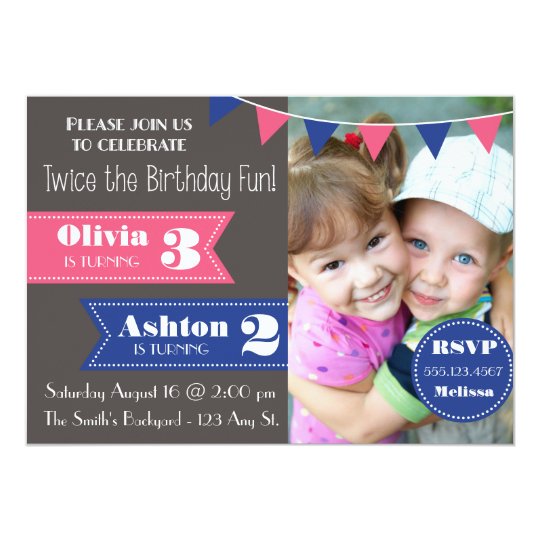 Double Birthday Party Invite (Boy/Girl) | Zazzle.com