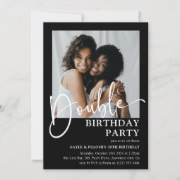 Double BIRTHDAY PARTY Minimal Joint Birthday Invitation | Zazzle