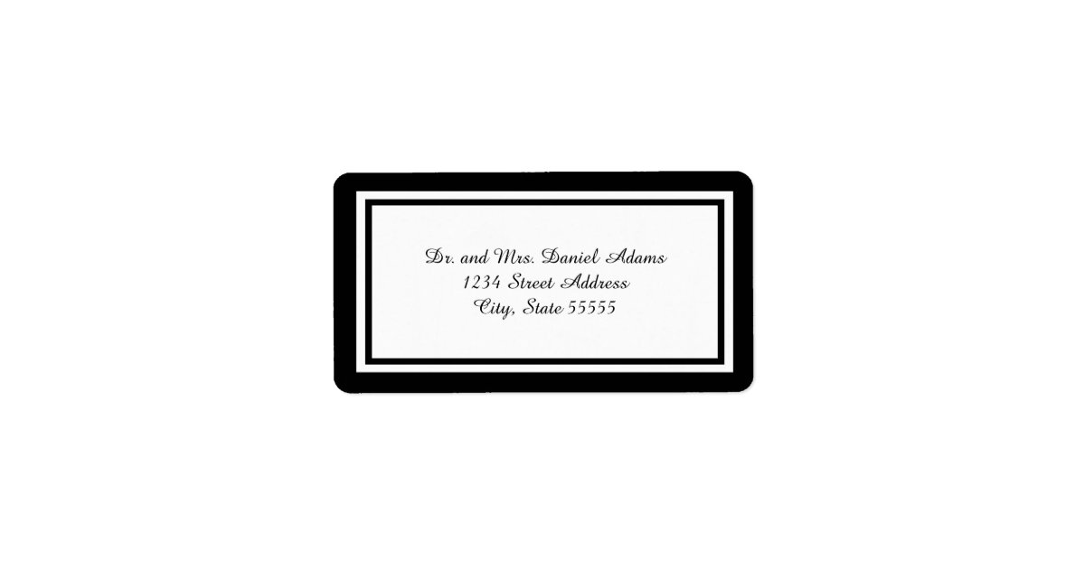 Double Black Trim - Address Label | Zazzle