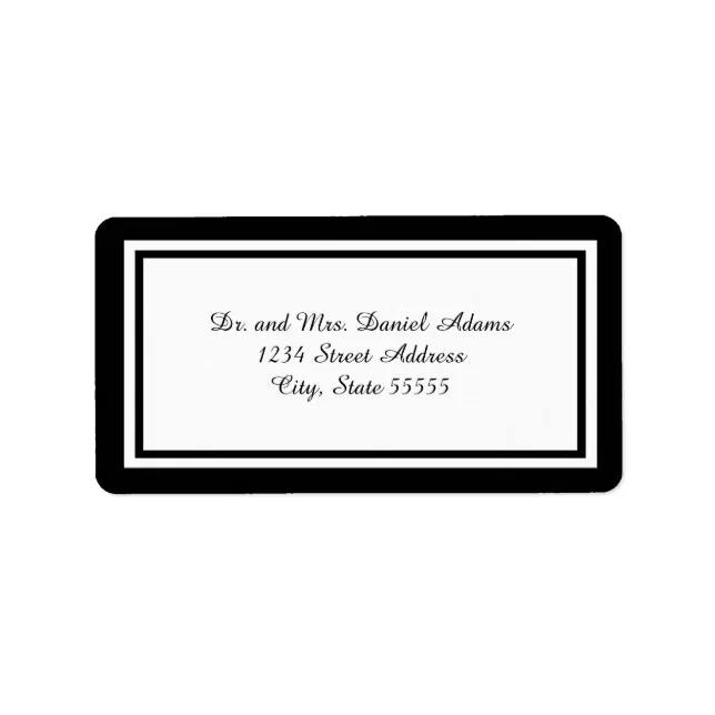 Double Black Trim - Address Label | Zazzle