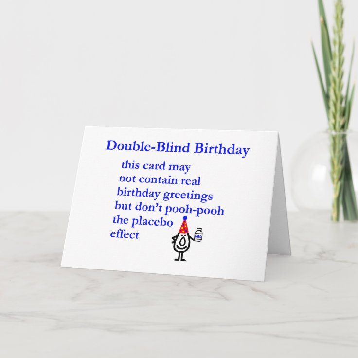 Double-Blind Birthday - funny happy birthday poem Card | Zazzle