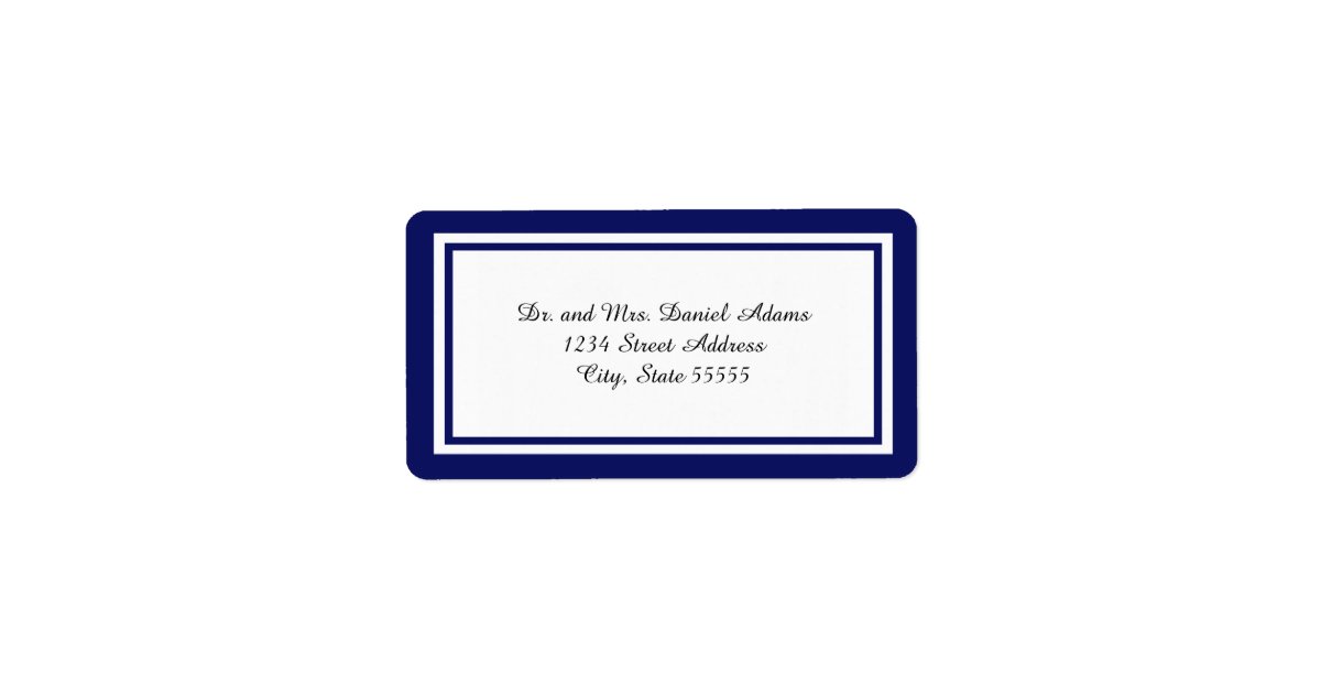 Double Blue Trim - Address Label | Zazzle