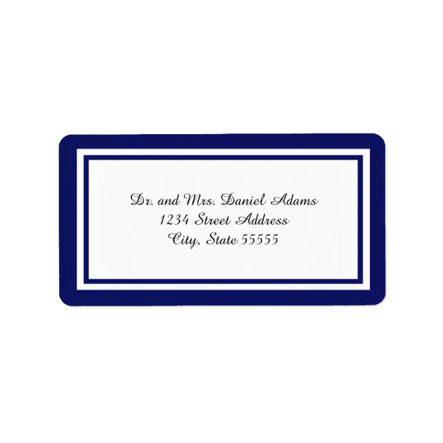 Double Blue Trim - Address Label | Zazzle