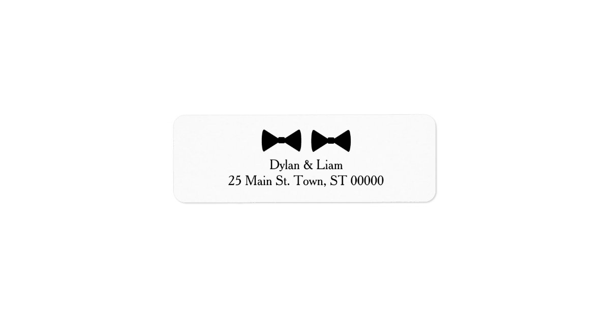 "Double Bow Ties" Address Label | Zazzle