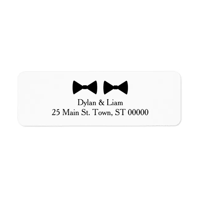 "Double Bow Ties" Address Label | Zazzle