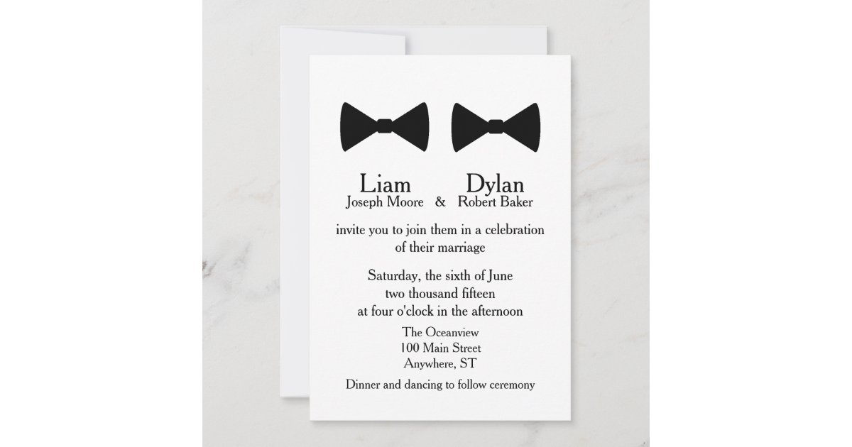 "Double Bow Ties" Invitation | Zazzle