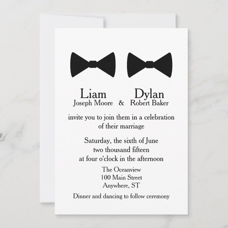 "Double Bow Ties" Invitation | Zazzle