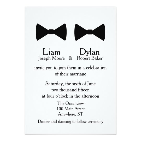 "Double Bow Ties" Invitation | Zazzle.com