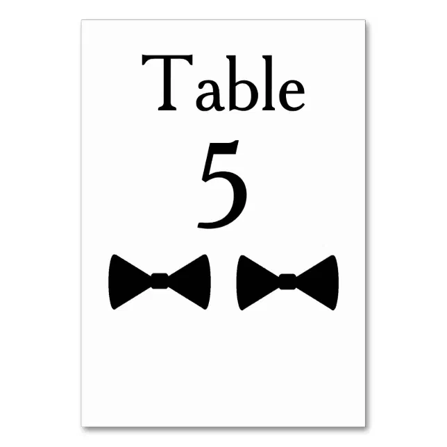 "Double Bow Ties" Table Cards | Zazzle