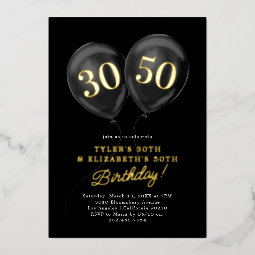 Double Celebration Joint Birthday Party Foil Invitation | Zazzle