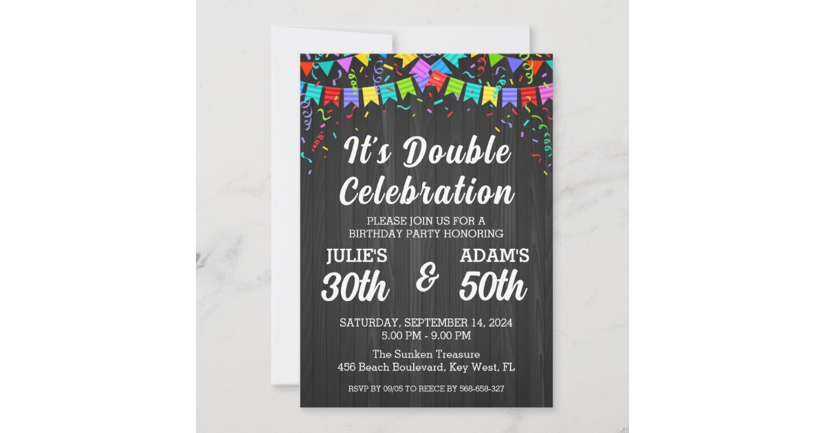Double celebration joint birthday party invitation | Zazzle