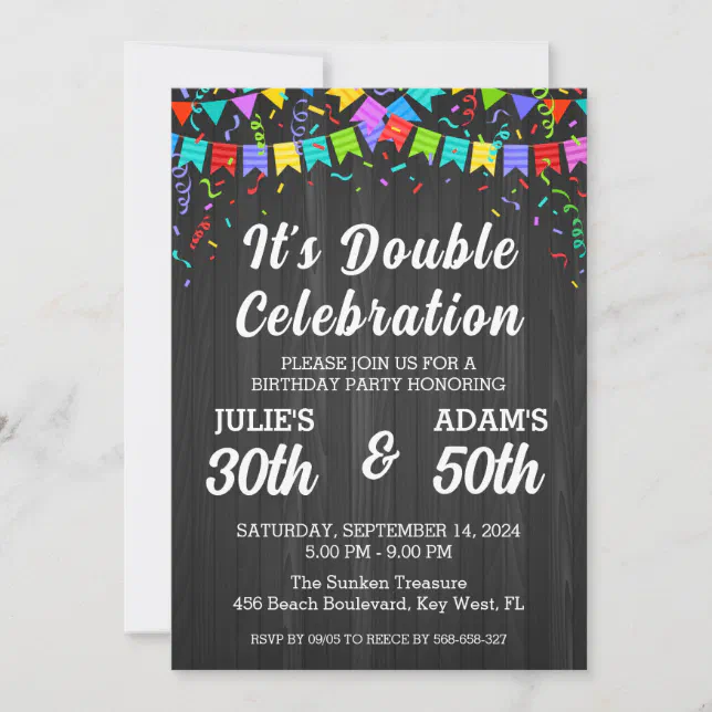Double celebration joint birthday party invitation | Zazzle