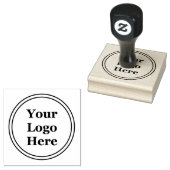 Double Circle Border Add Your Logo Here Rubber Stamp | Zazzle