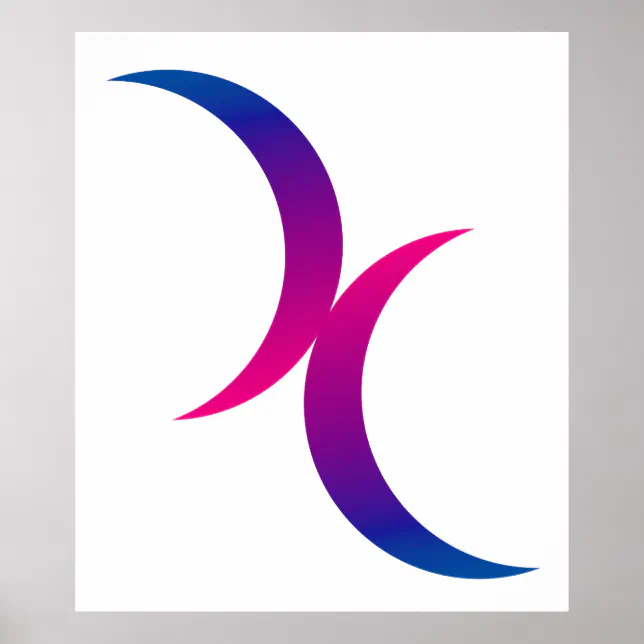 Double Crescent Moon Bisexual Pride Symbol Poster Zazzle