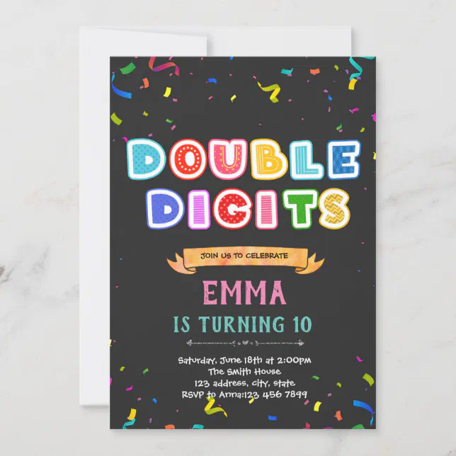 Double digits 10th birthday card | Zazzle