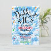 Double Digits Birthday Invitation Boy Tie Dye | Zazzle