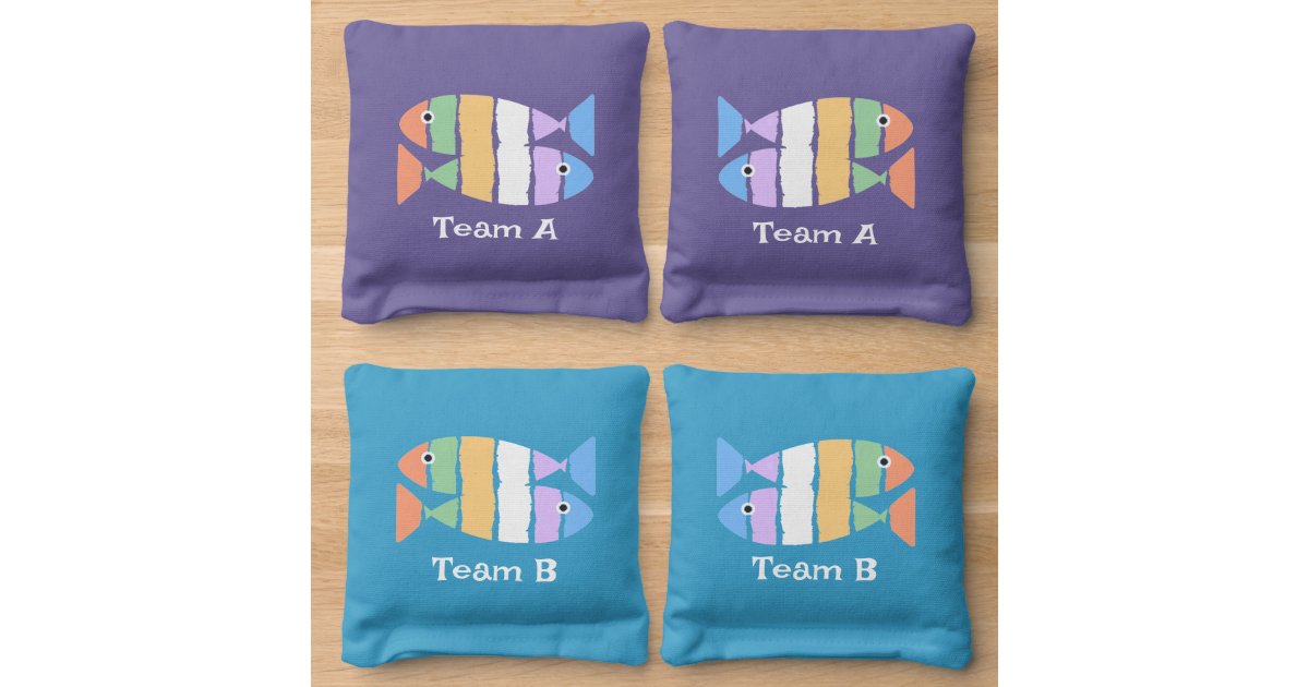 Double Fish Design Cornhole Bean Bags | Zazzle