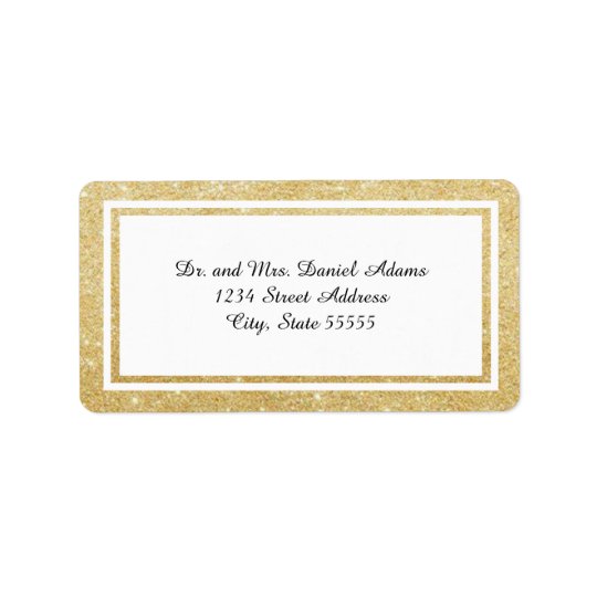 Double Gold Glitter Trim - Address Label | Zazzle.com