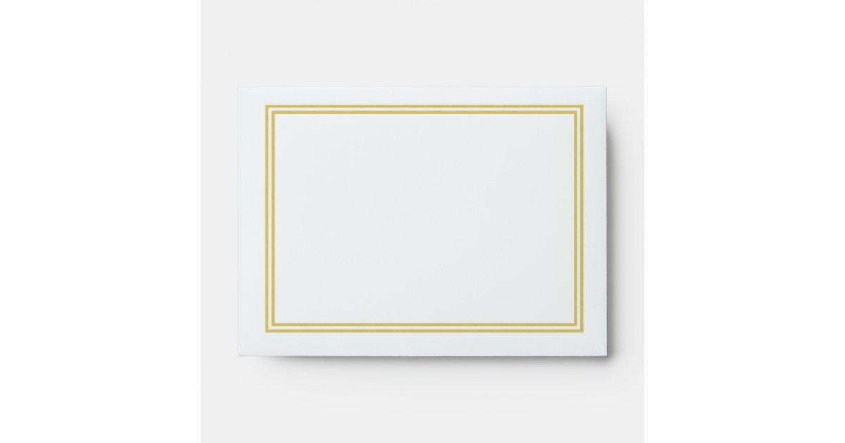 Double Gold Metallic Border on Bubbly White Envelope | Zazzle