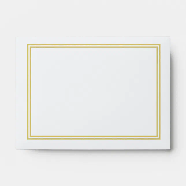 Double Gold Metallic Border on Bubbly White Envelope | Zazzle