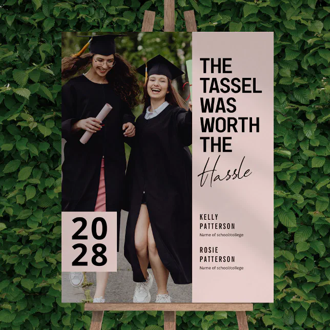 Double Graduation Chic Photo Party Foam Board | Zazzle