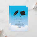 Double Graduation Hat Toss Vertical Black Invitation | Zazzle