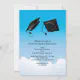 Double Graduation Hat Toss Vertical Black Invitation | Zazzle