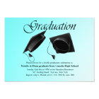 Double Graduation Hat Toss Vertical Black Invitation | Zazzle.com